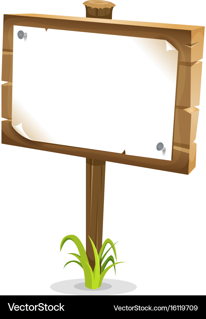 Cartoon wood sign Royalty Free Vector Image - VectorStock