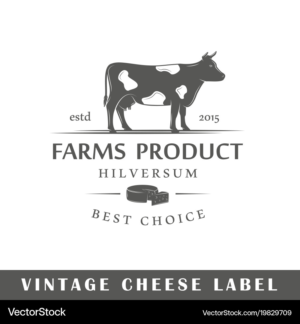 Cheese label Royalty Free Vector Image - VectorStock