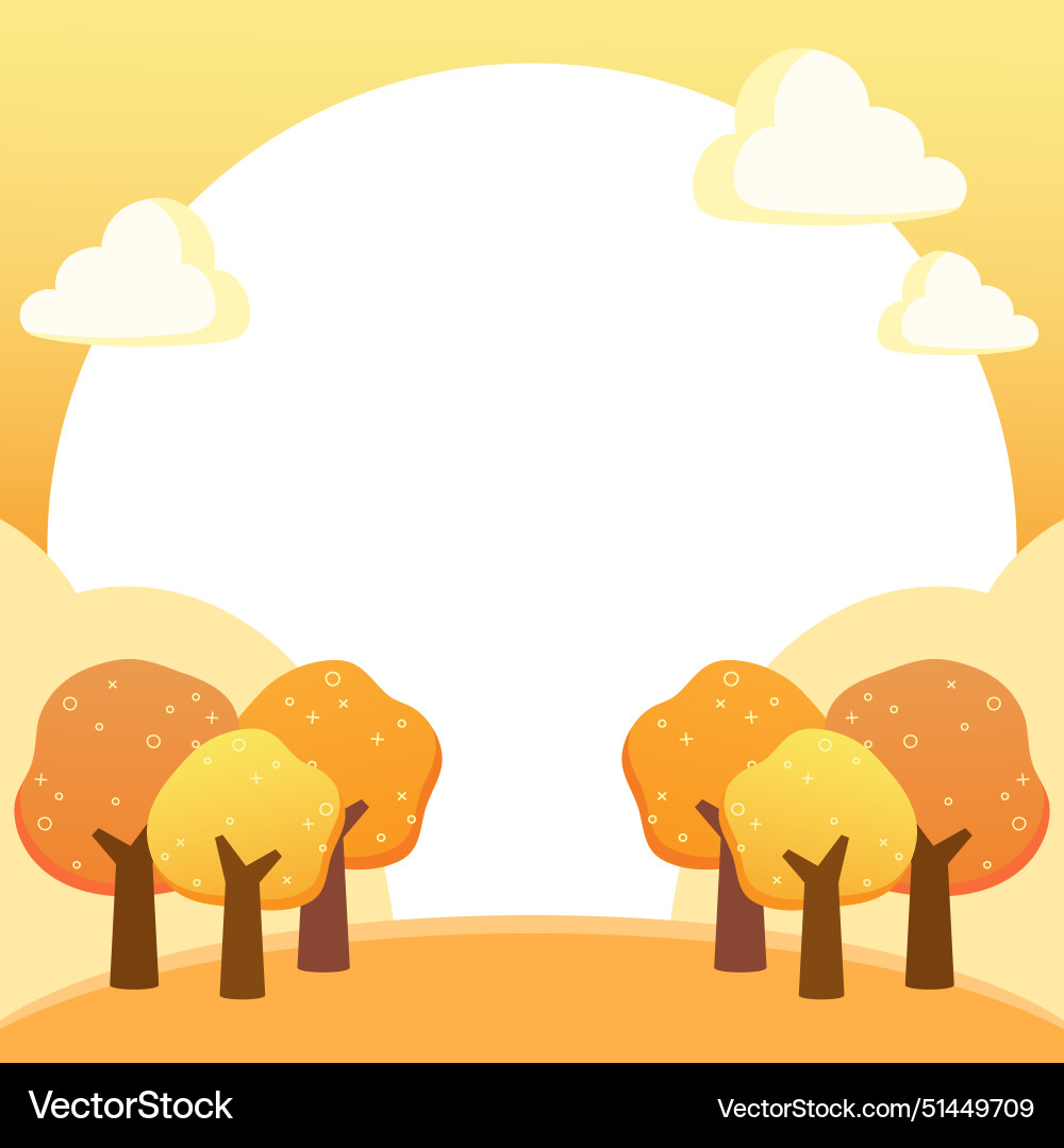 Fall orange forest frame 1 Royalty Free Vector Image