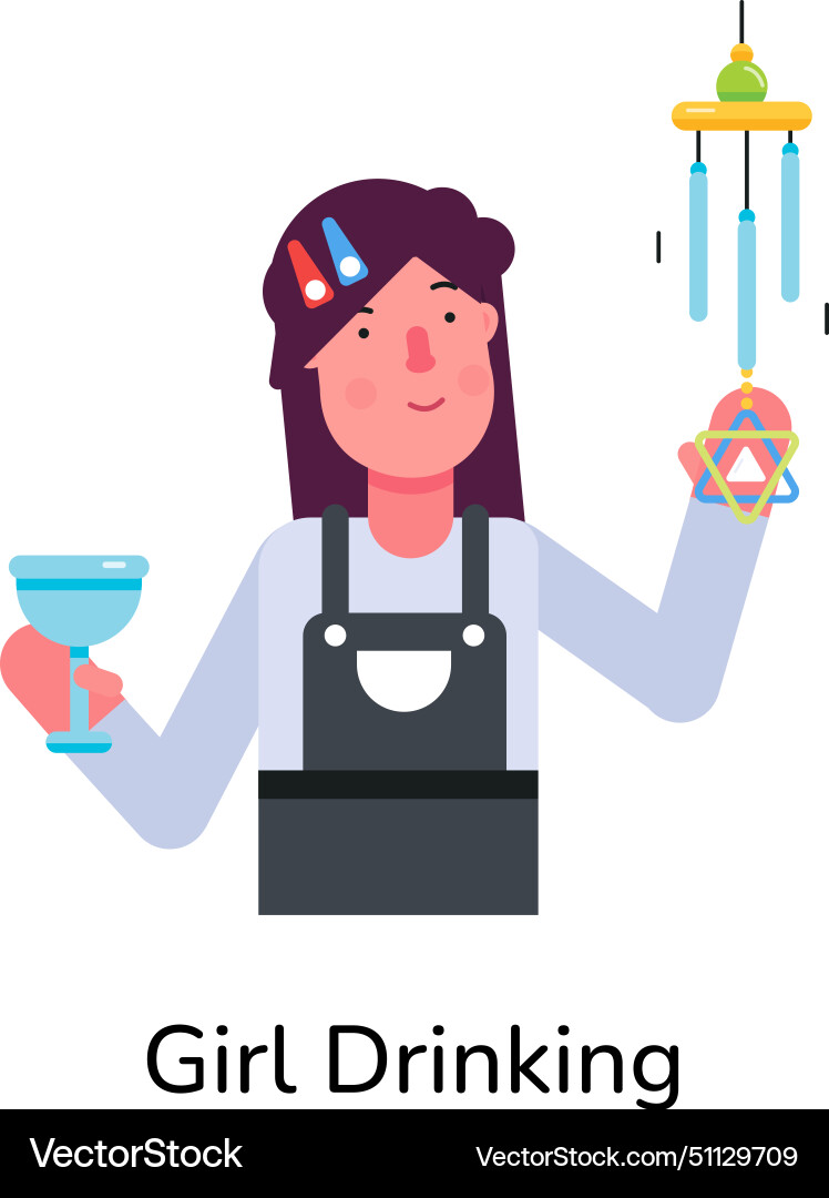 Girl drinking Royalty Free Vector Image - VectorStock