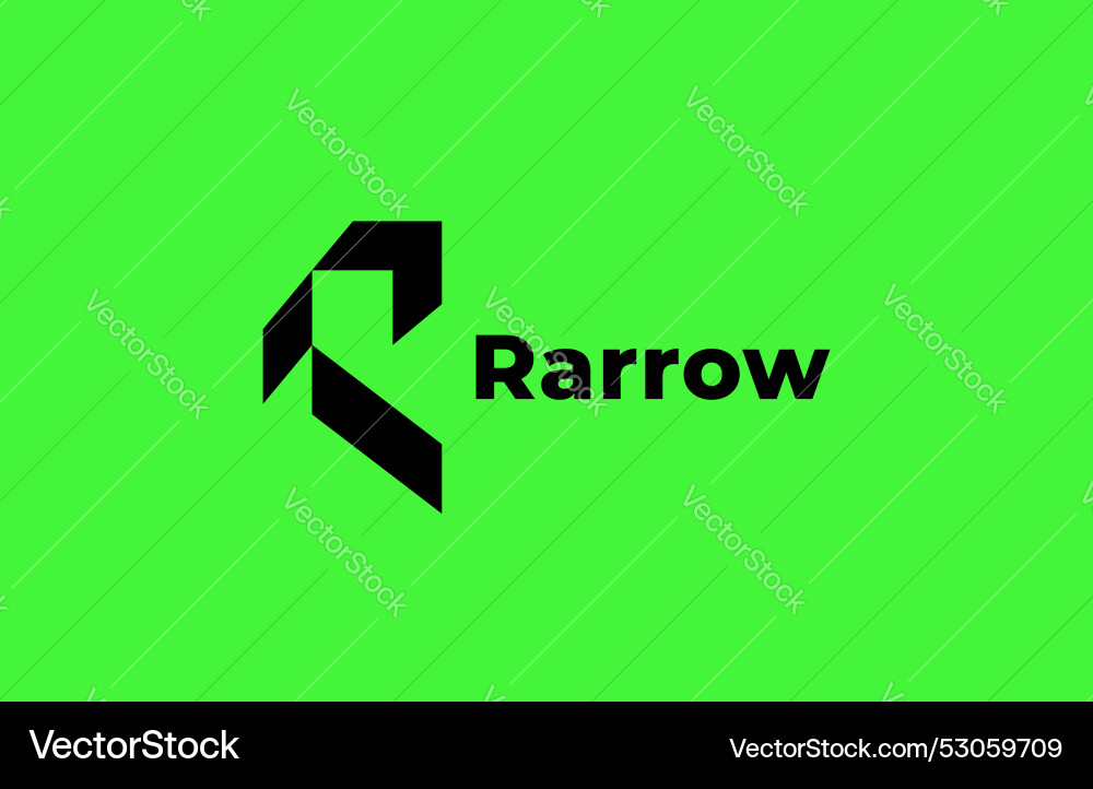 Logo arrow and letter r template creative design Vector Image