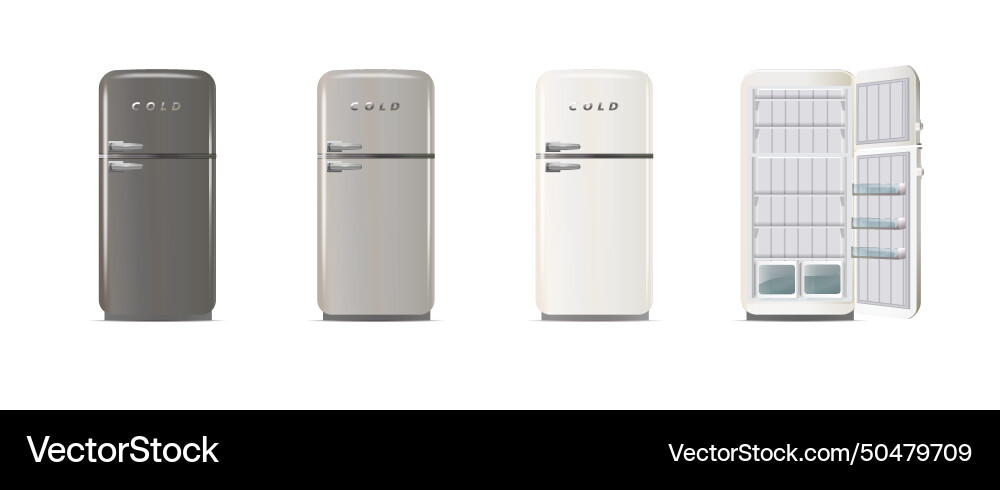 Modern fridges realistic coolers refrigerators Vector Image