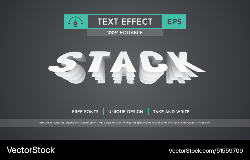 Poster paper - editable text effect font style Vector Image