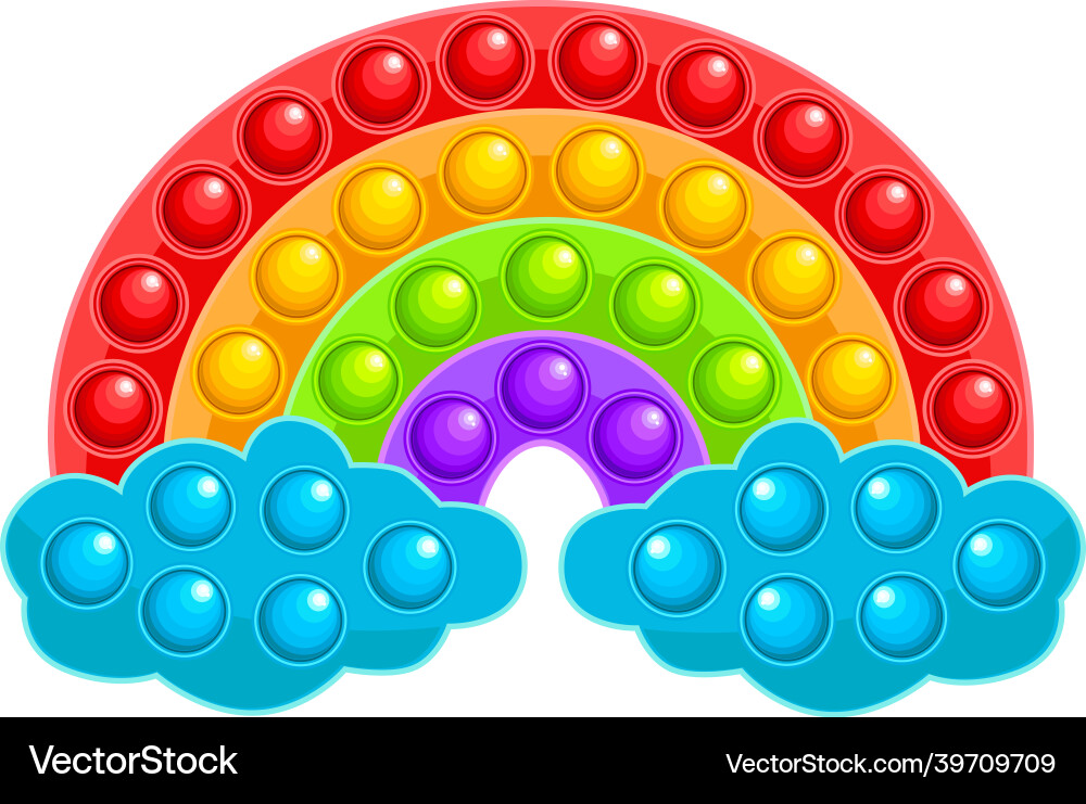 Rainbow Cloud Pop It Toy Royalty Free Vector Image