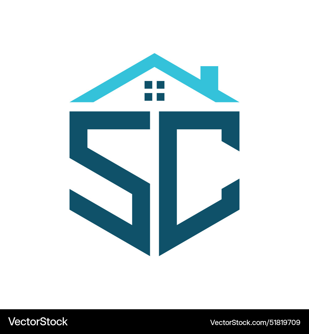 Sc house logo design template letter Royalty Free Vector