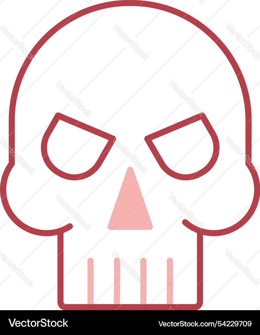 Skull line fill icon Royalty Free Vector Image