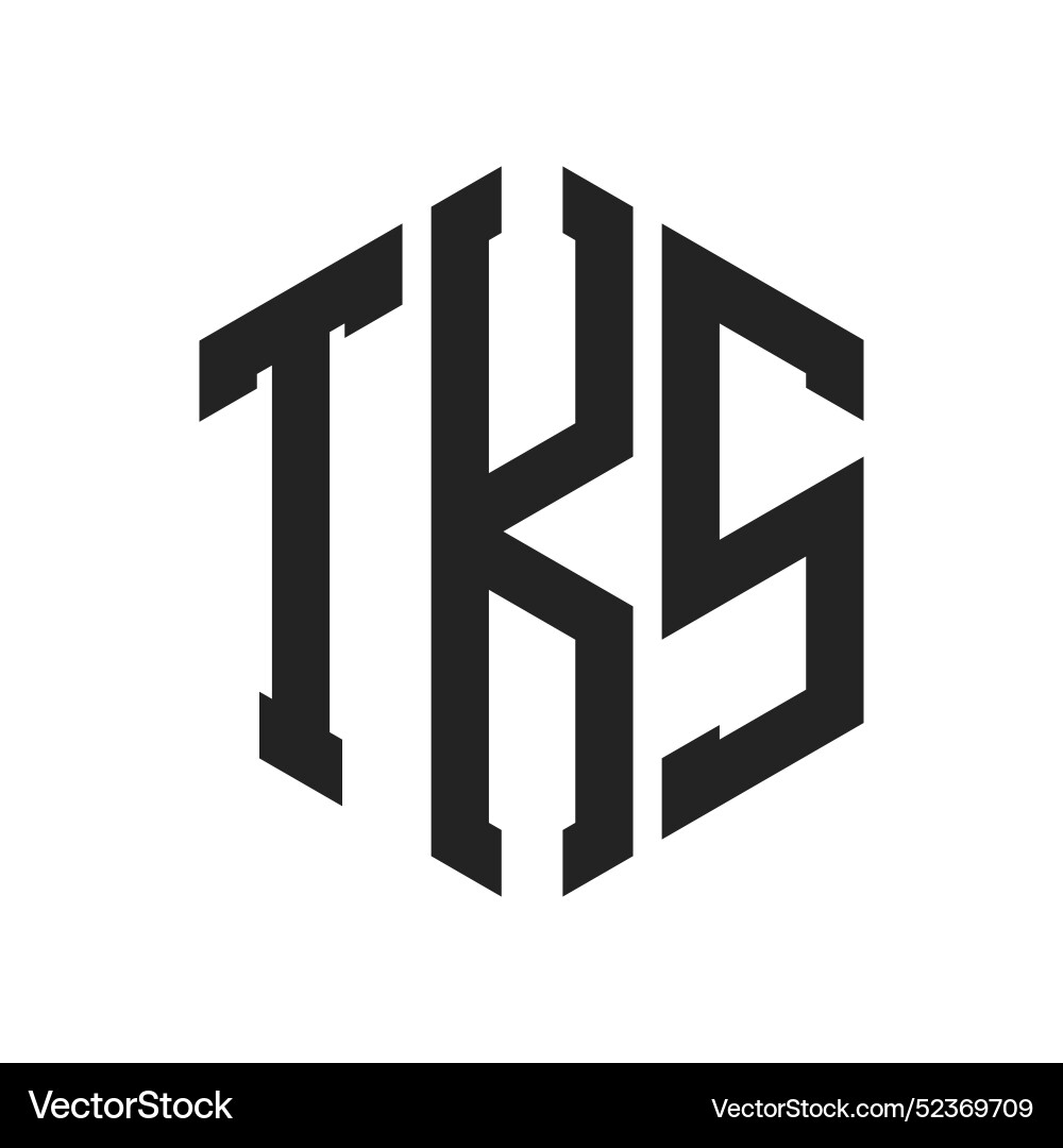 Tks logo design initial letter monogram Royalty Free Vector