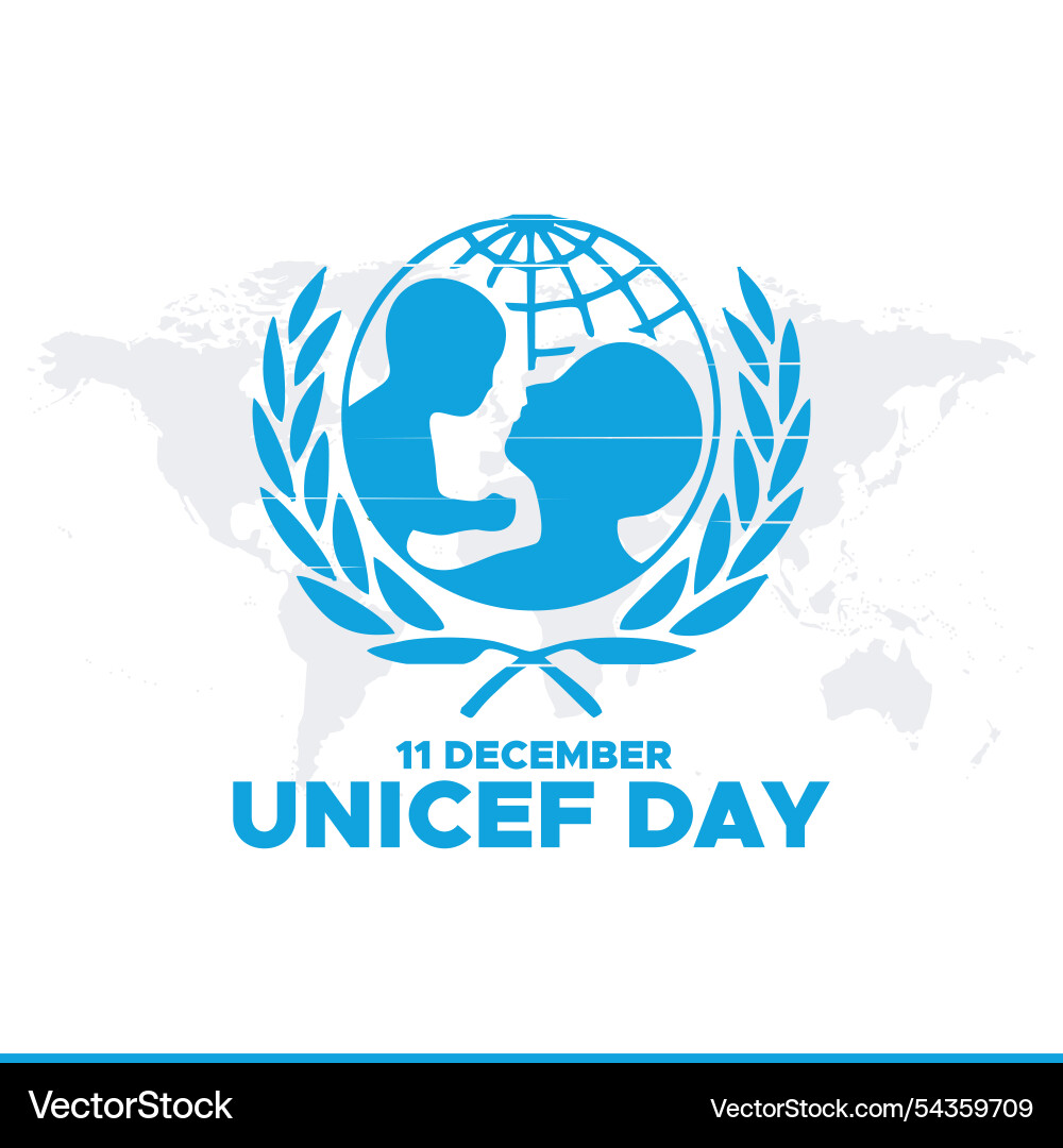 Unicef day celebration poster Royalty Free Vector Image