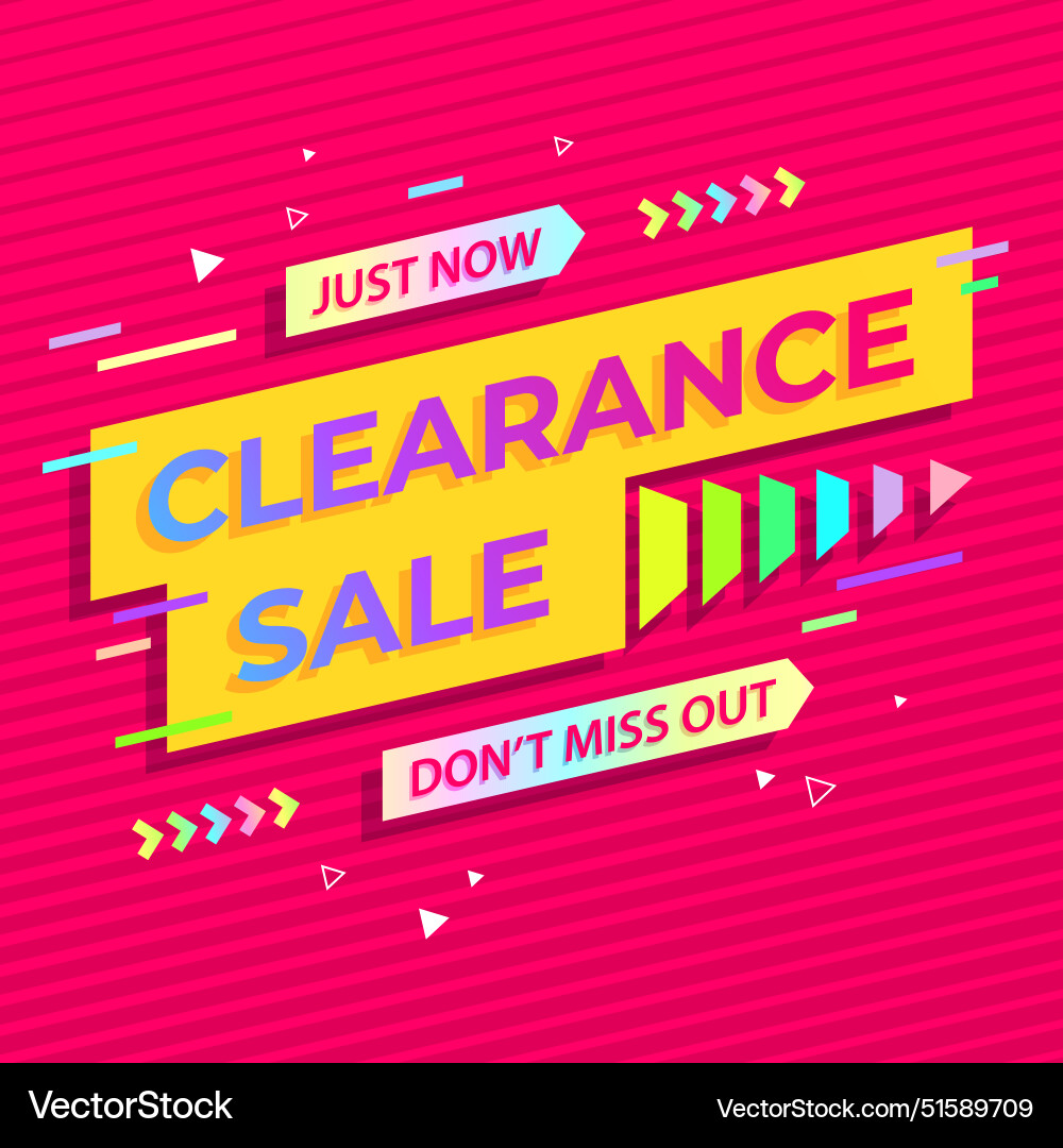 Vibrant clearance sale banner Royalty Free Vector Image