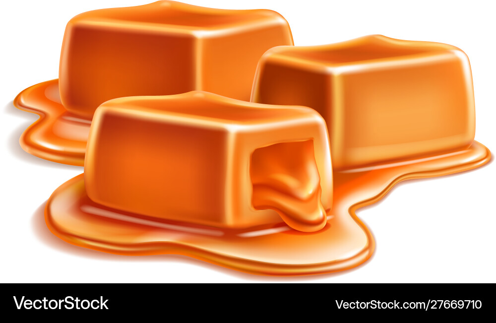 Caramel bars realistic composition Royalty Free Vector Image