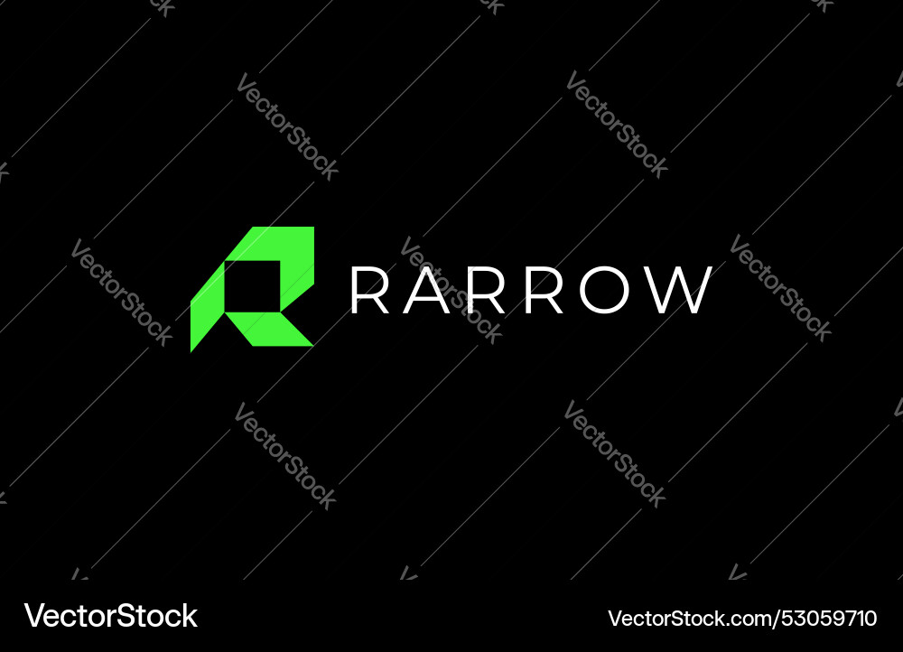 Logo arrow and letter r template creative design Vector Image
