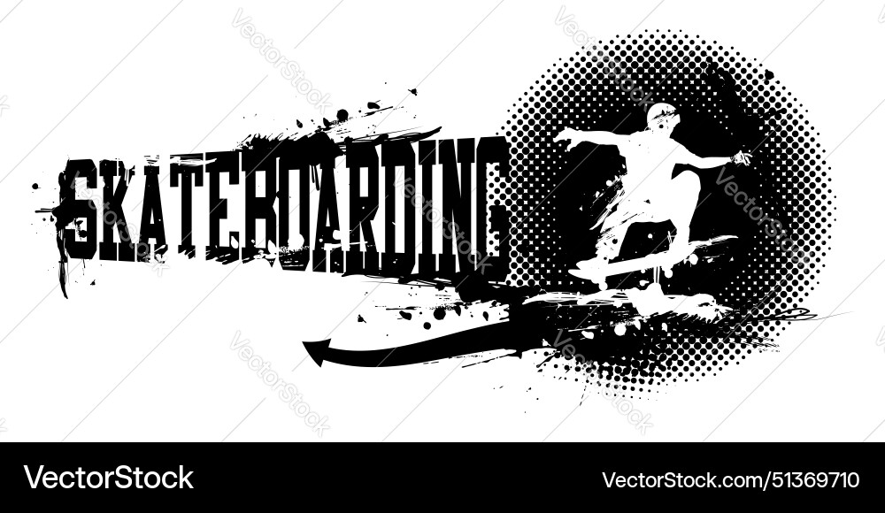 Male skateboarding banner Royalty Free Vector Image