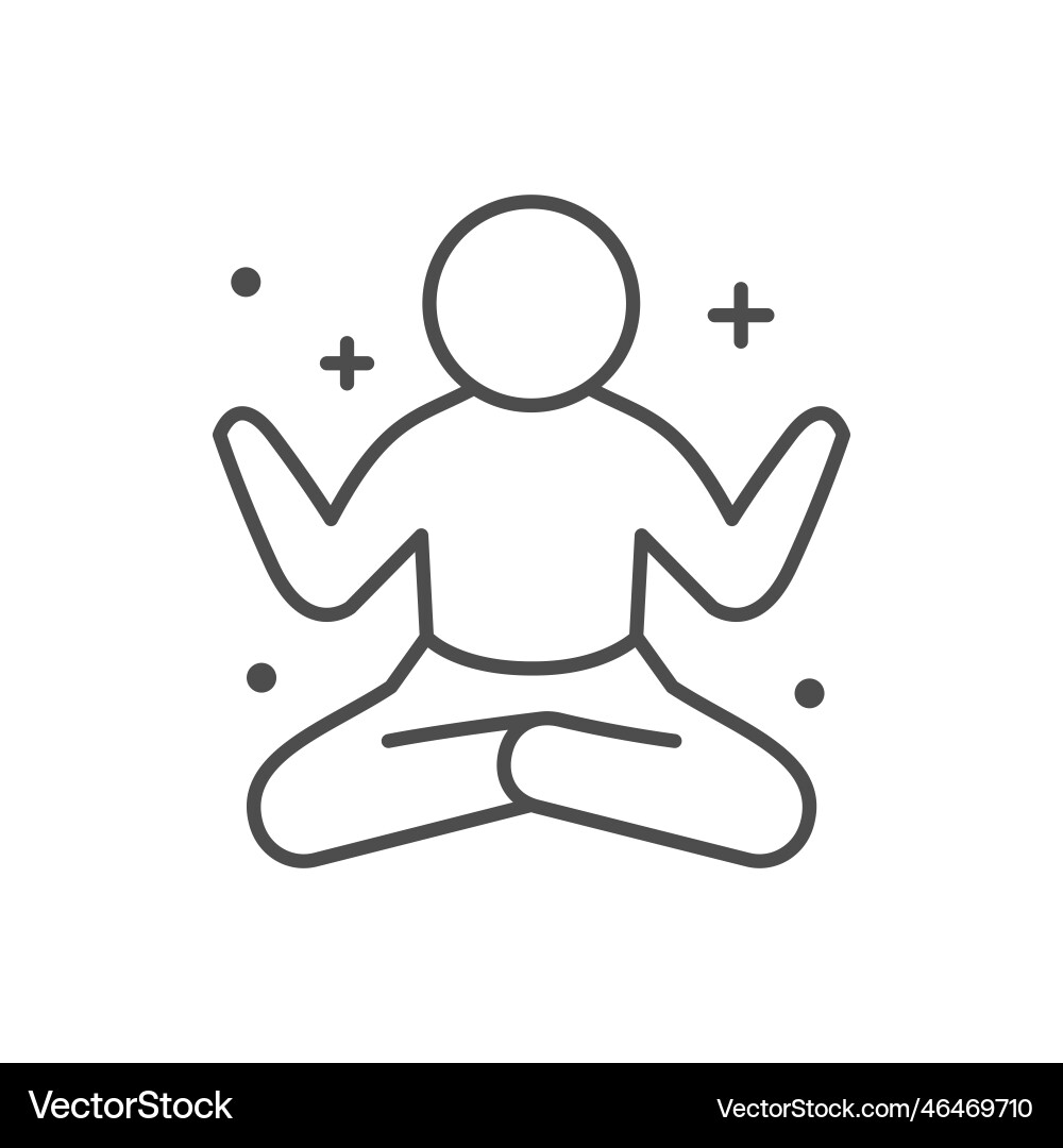 Meditation process line outline icon Royalty Free Vector