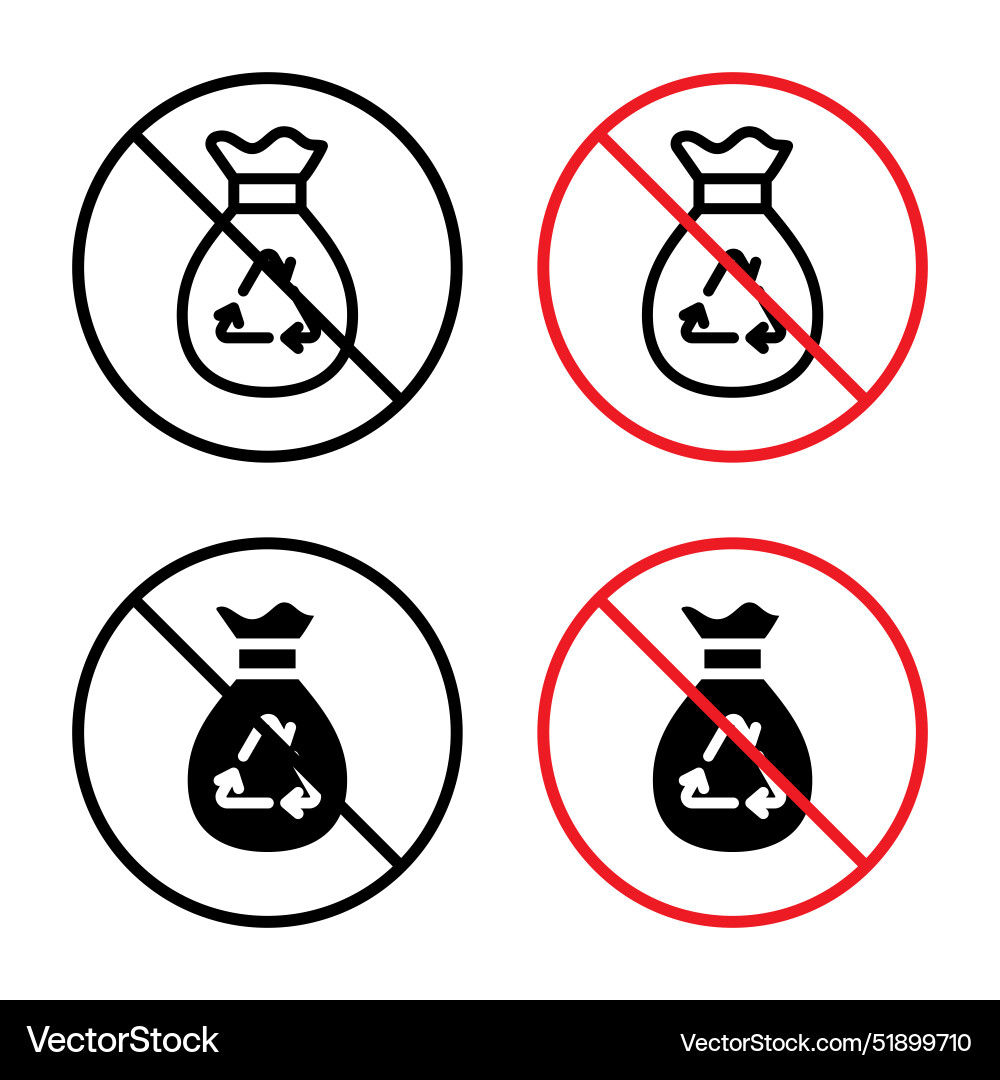 No garbage sign for waste management Royalty Free Vector