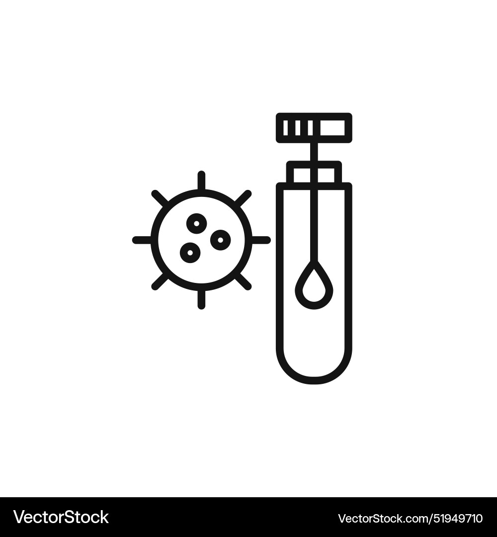 Pcr test logo sign outline Royalty Free Vector Image