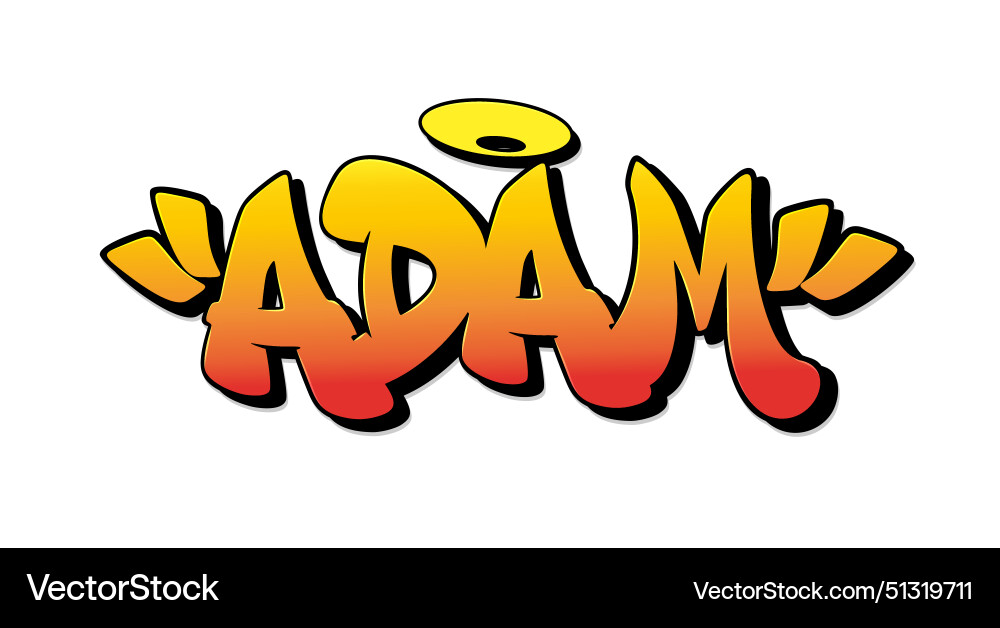 Adam name in graffiti style Royalty Free Vector Image