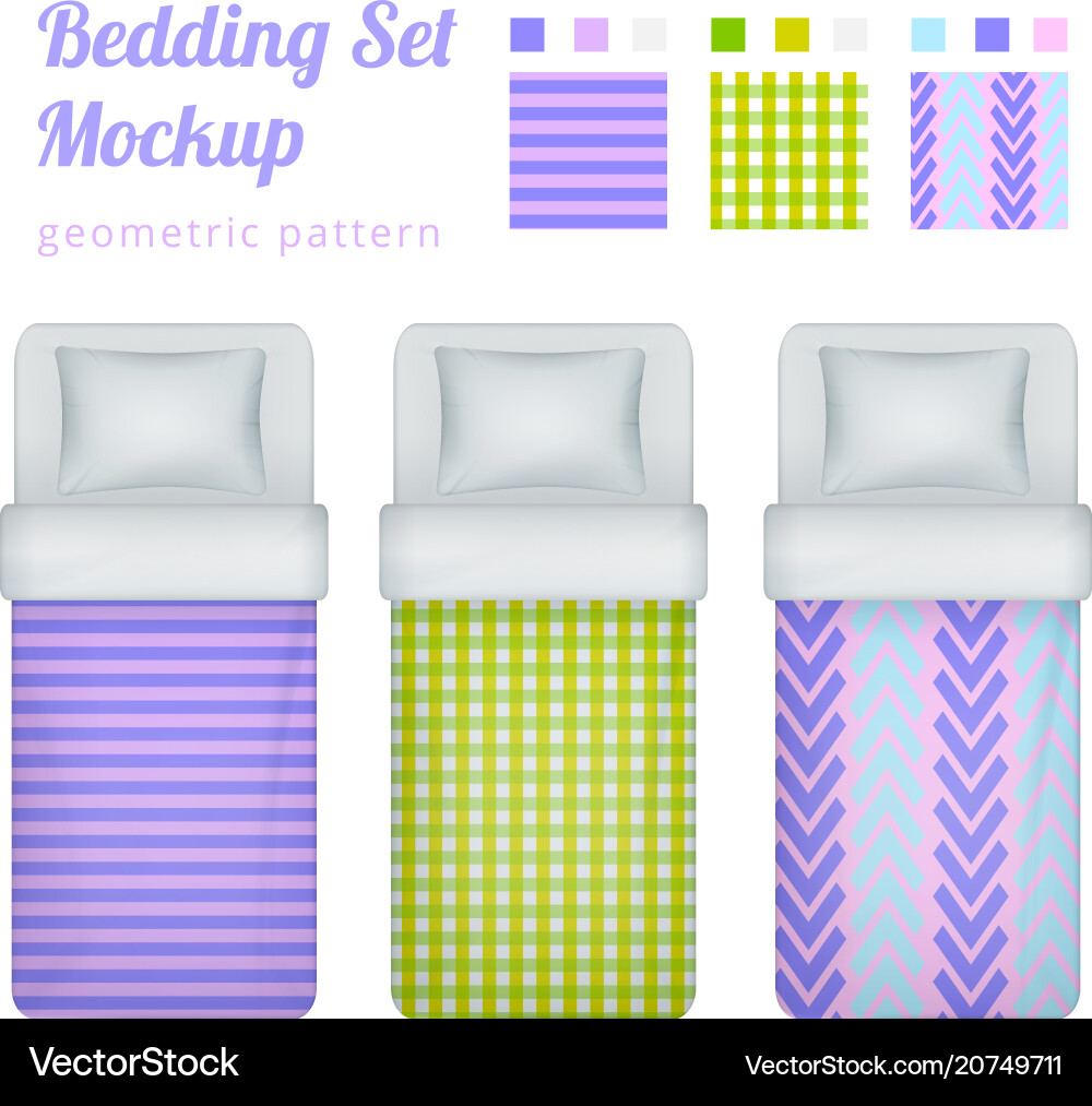 Bed linen patterns collection Royalty Free Vector Image