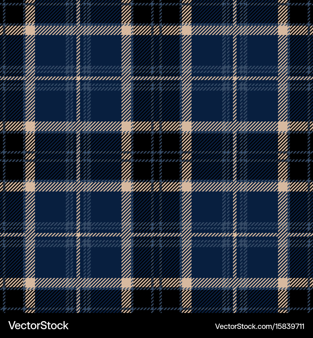 Black tartan plaid seamless pattern Royalty Free Vector