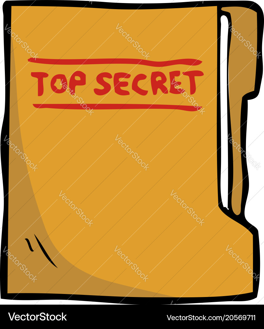Cartoon doodle secret folder Royalty Free Vector Image