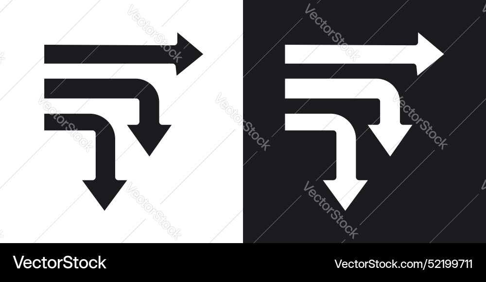 Diagram sankey icon set in solid style Royalty Free Vector