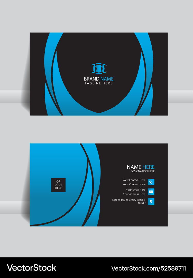 Dynamic double sided business card design Vector Image
