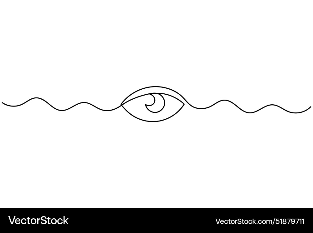 Eye continuous one line drawing Royalty Free Vector Image