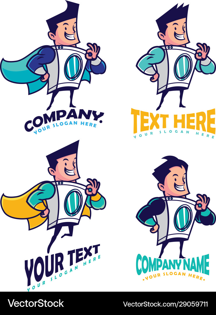 Laundry mascot Royalty Free Vector Image - VectorStock