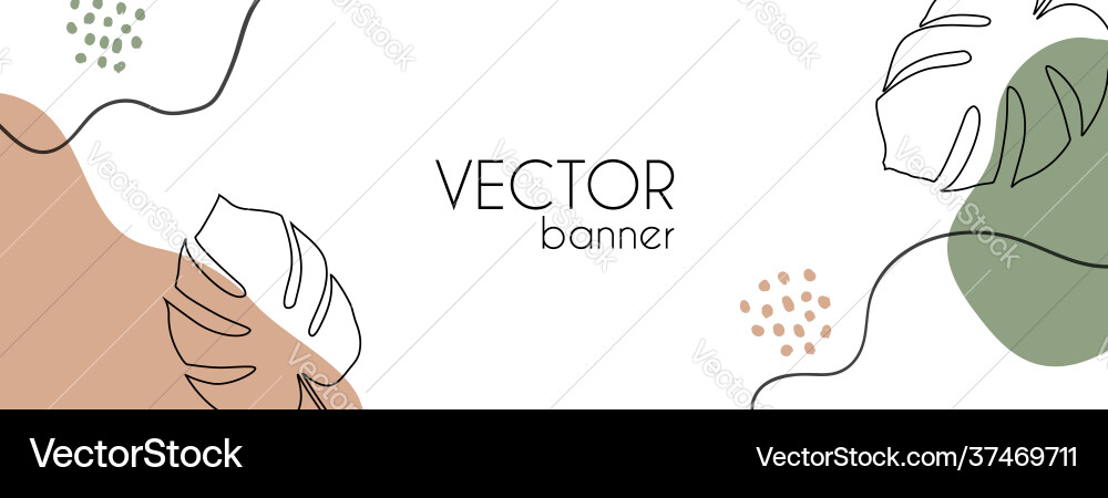 Long banner with organic shapes Royalty Free Vector Image