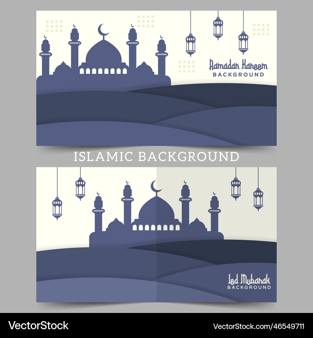 Ramadan kareem background collection happy eid Vector Image