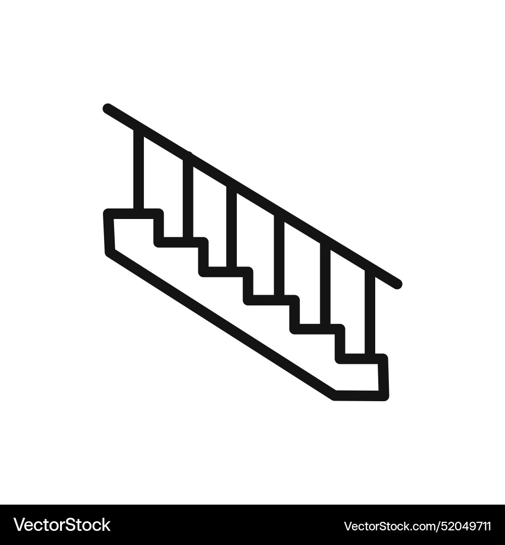Stairs icon linear graphics sign Royalty Free Vector Image