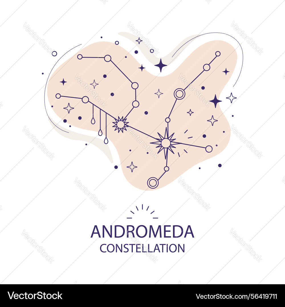 Star constellation andromeda isolated Royalty Free Vector
