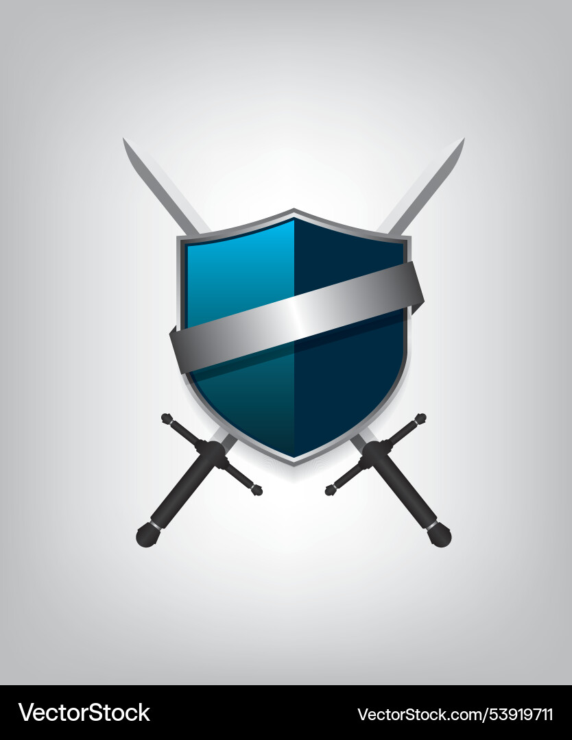 Swords and shield Royalty Free Vector Image - VectorStock