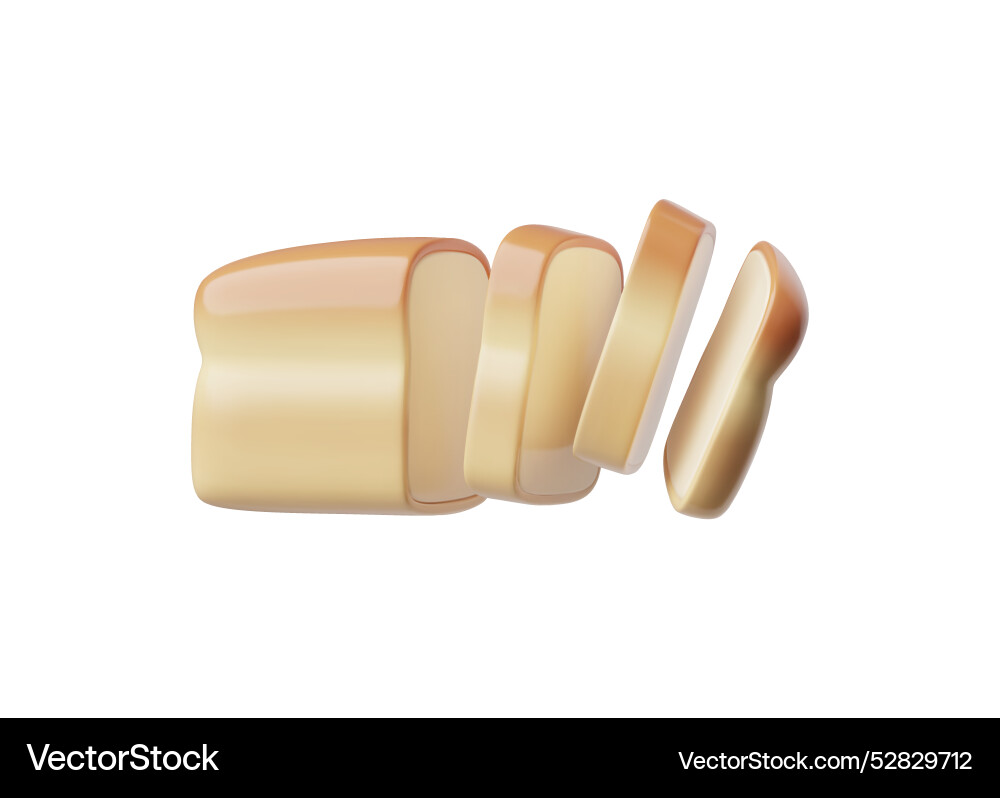 3d icon of sliced bread Royalty Free Vector Image