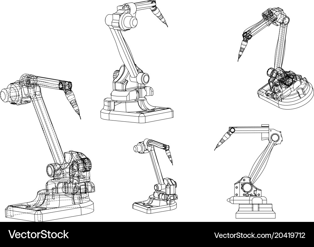 3d model of a welding robot Royalty Free Vector Image