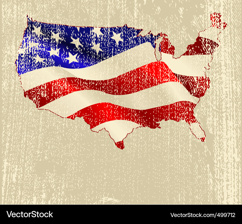 American flag map Royalty Free Vector Image - VectorStock