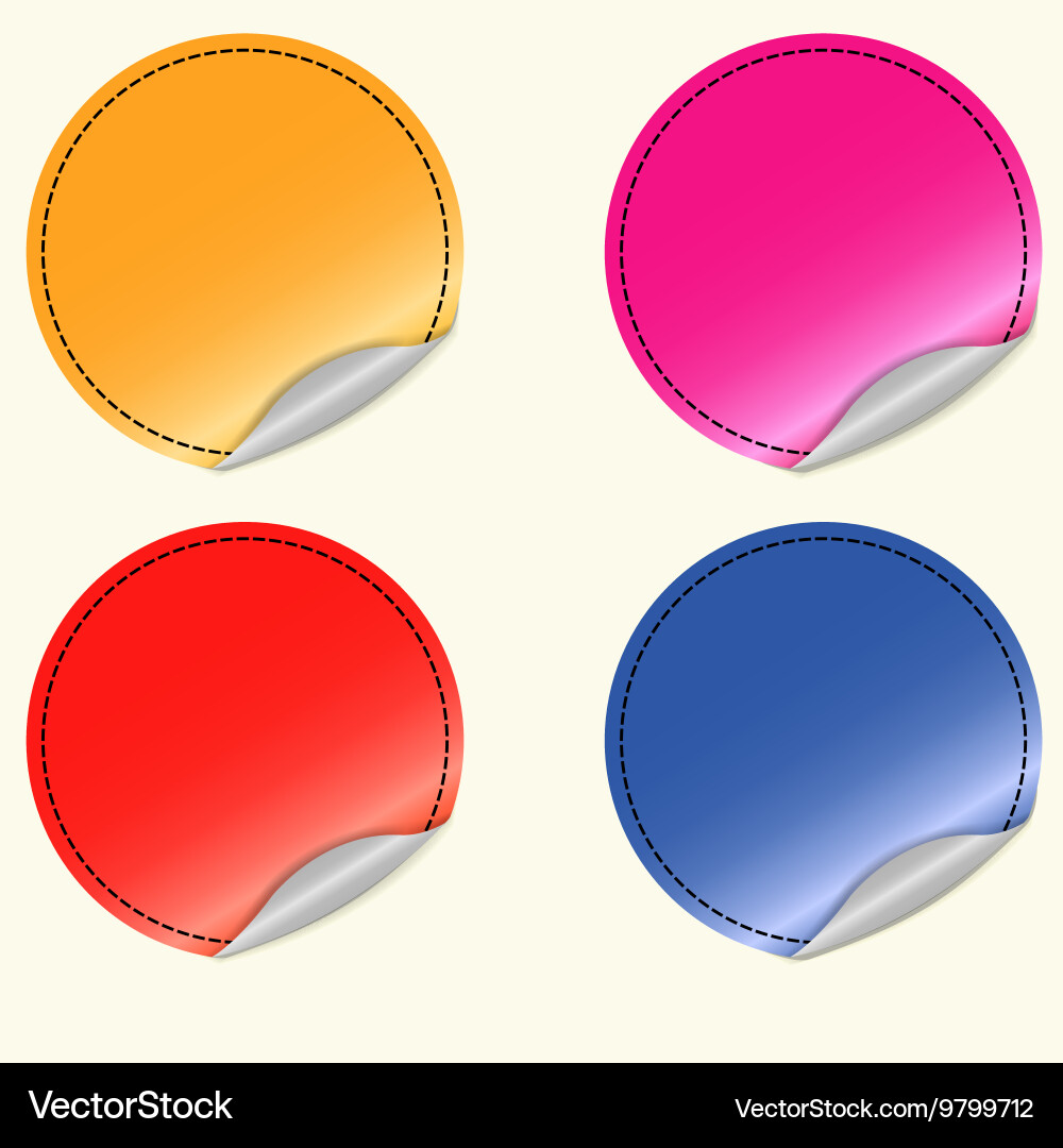 Blank round stickers Royalty Free Vector Image