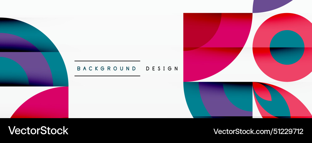 Colorful geometric design with circles and squares