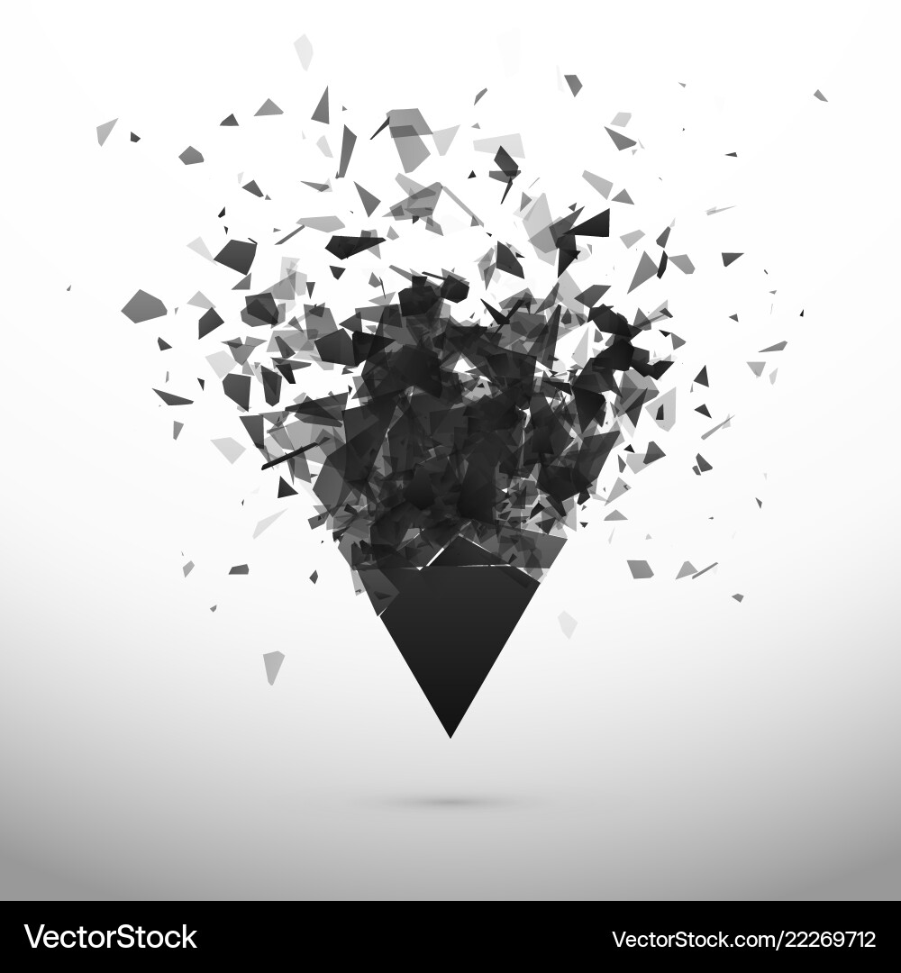 Dark Explosion Triangle Shatter Royalty Free Vector Image