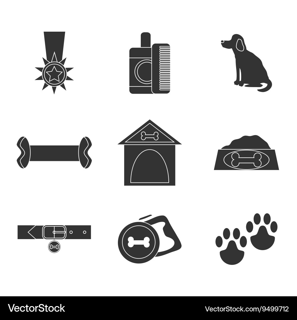 Dog icons set Royalty Free Vector Image - VectorStock