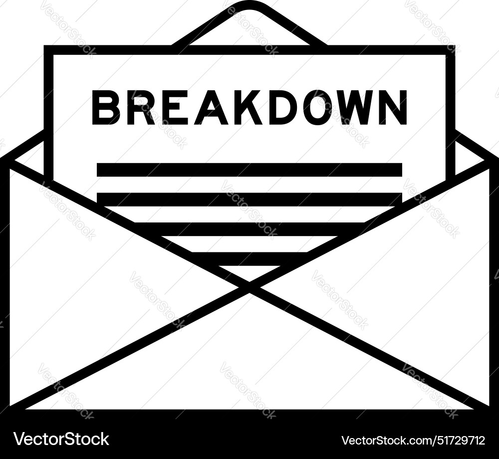 Envelope and letter sign with word breakdown Vector Image