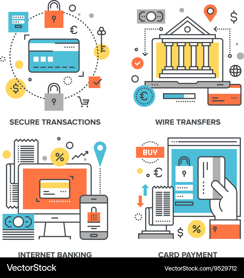 Internet banking concepts Royalty Free Vector Image