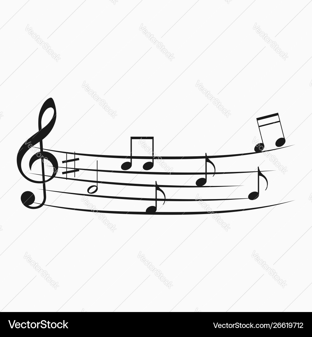 Music note icon melody icons set Royalty Free Vector Image