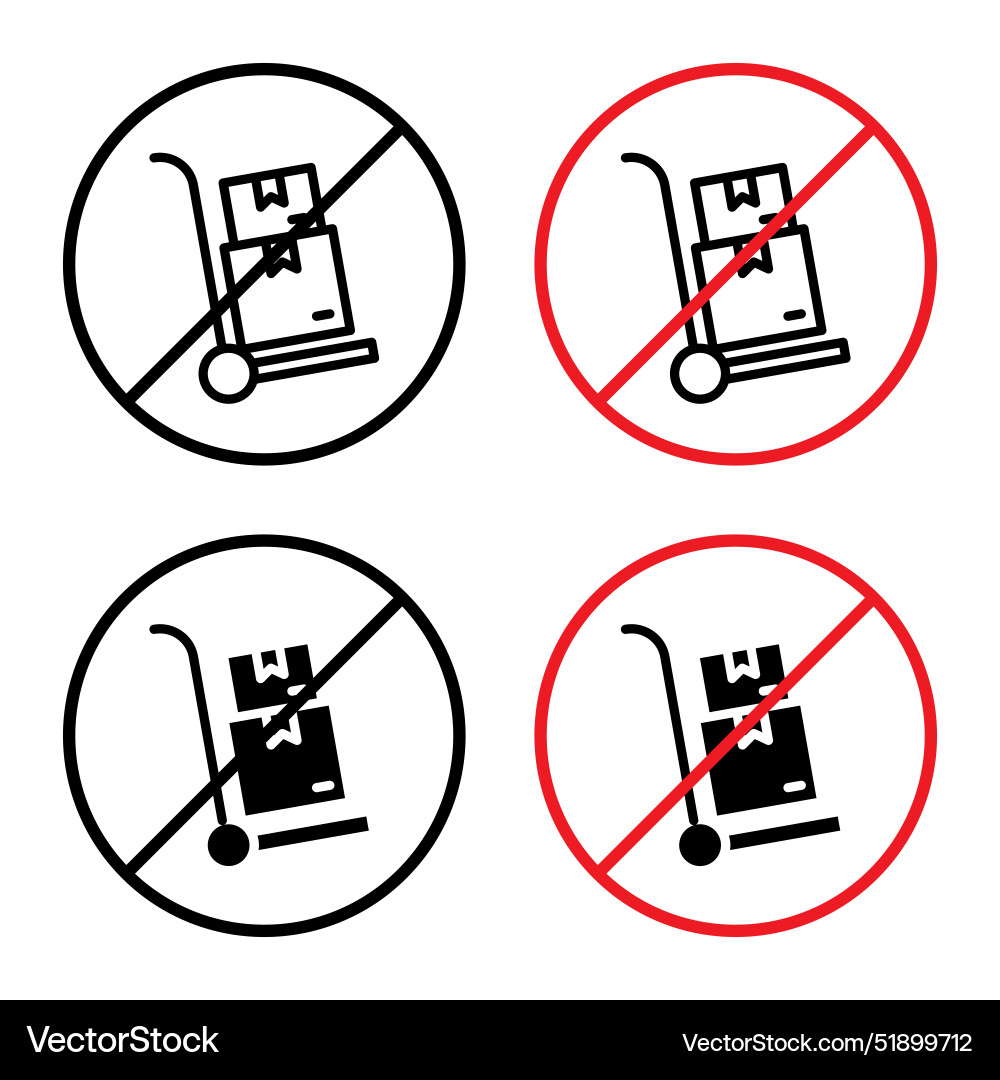 No hand truck allowed sign maintain order Vector Image