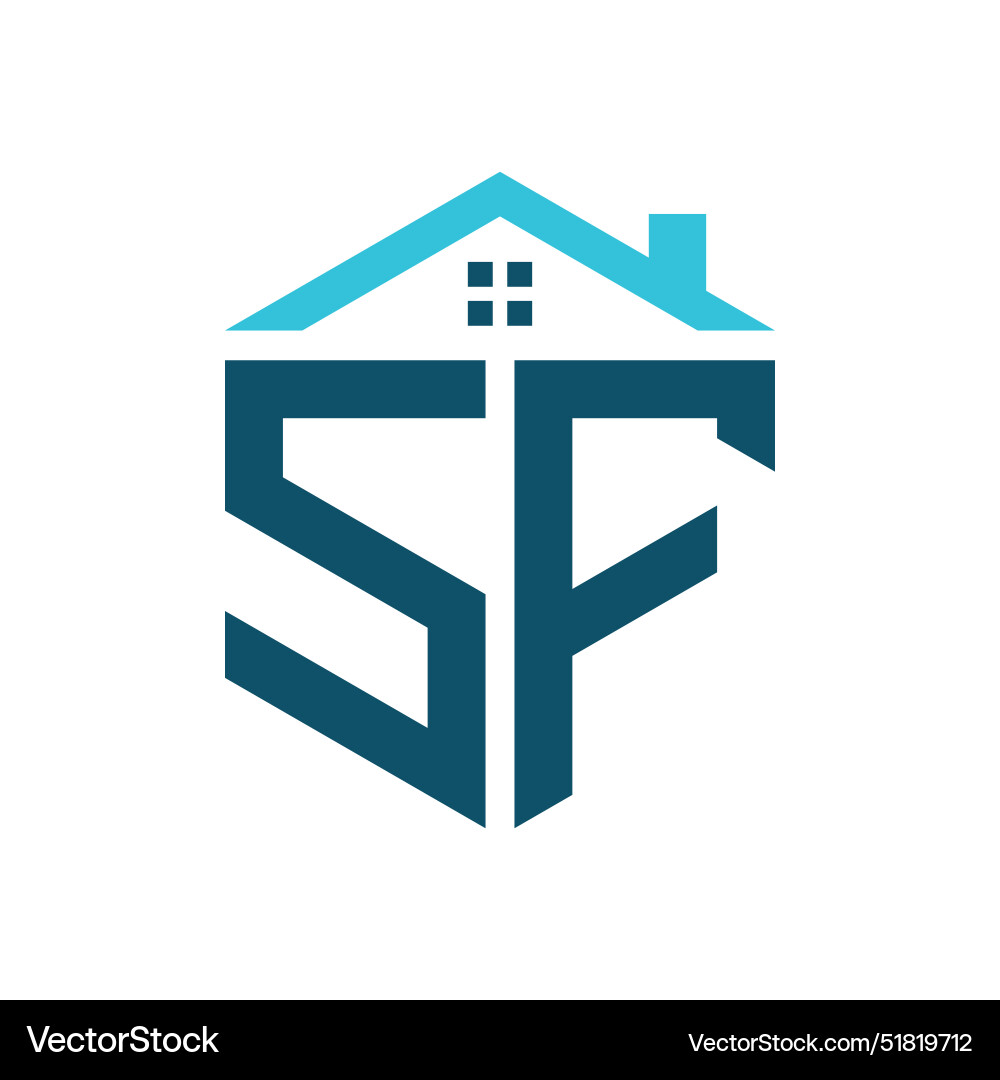 Sf house logo design template letter Royalty Free Vector