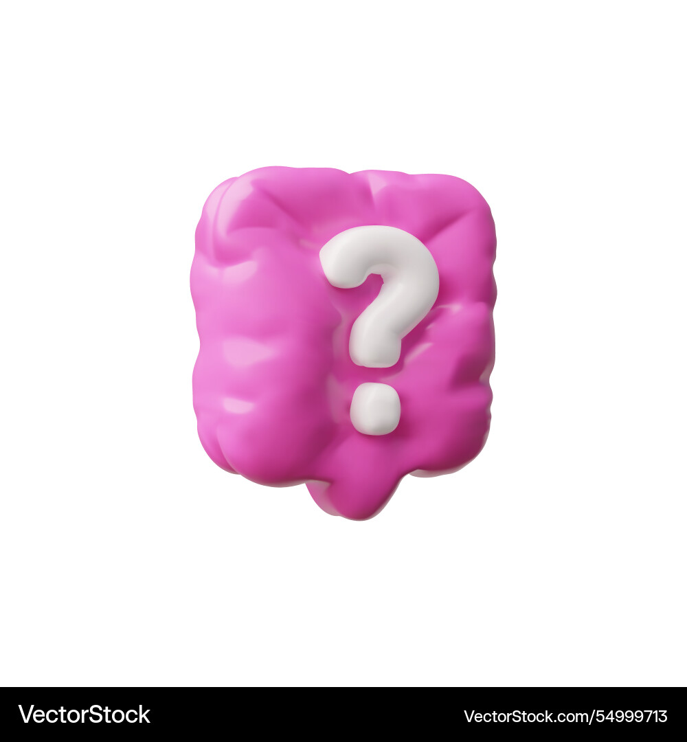 3d hot pink dialog box with question mark Vector Image