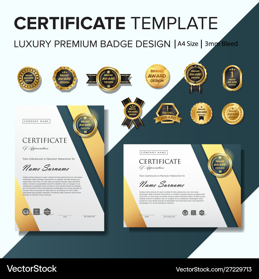 Luxury Certificate Template Royalty Free Vector Image