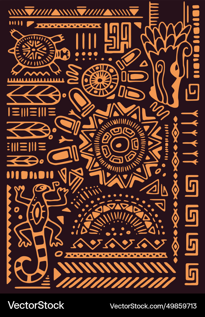 Orange Aztec Pattern Background
