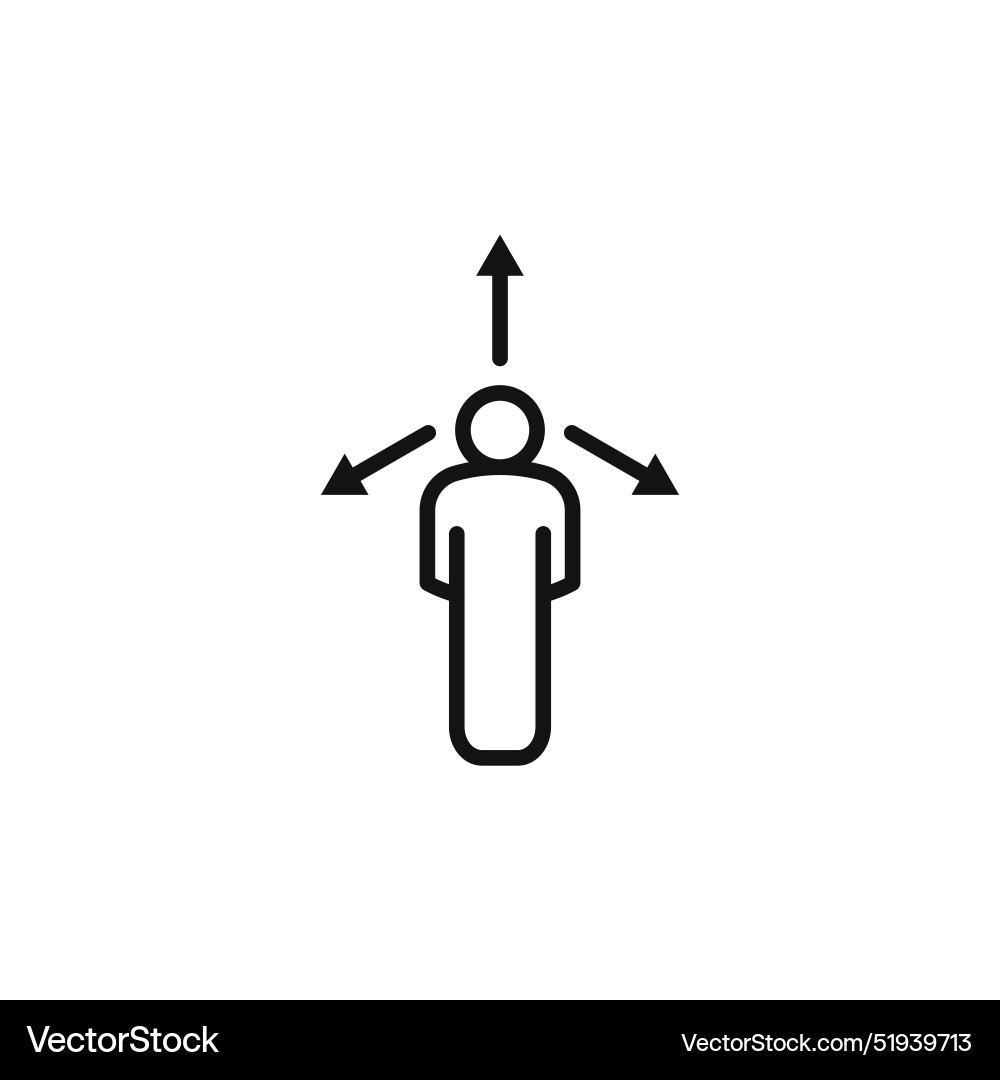 People direction icon logo sign outline Royalty Free Vector