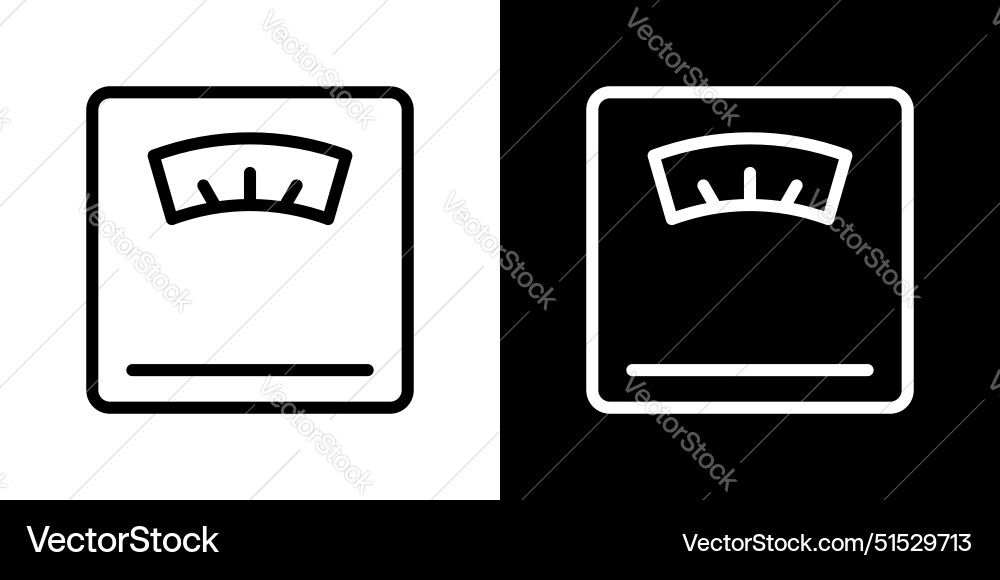 Scale icon set weighing machine symbol in black Vector Image
