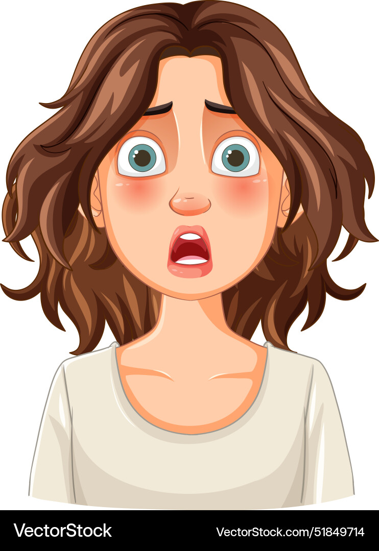 A woman with shocked expression Royalty Free Vector Image